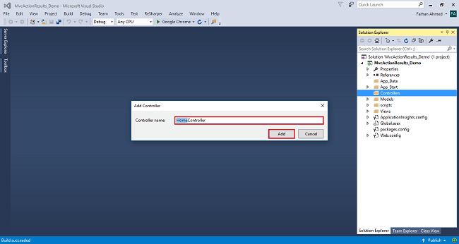 Different Types Of ActionResult In MVC